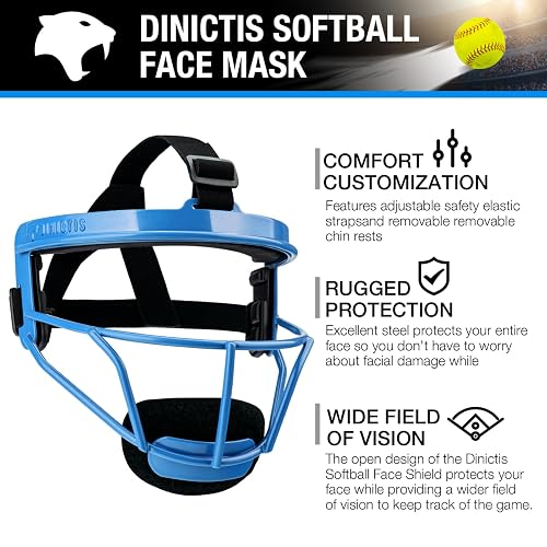 Black Mask Dinictis Softball Face Mask - Lightweight Steel With Wide ...