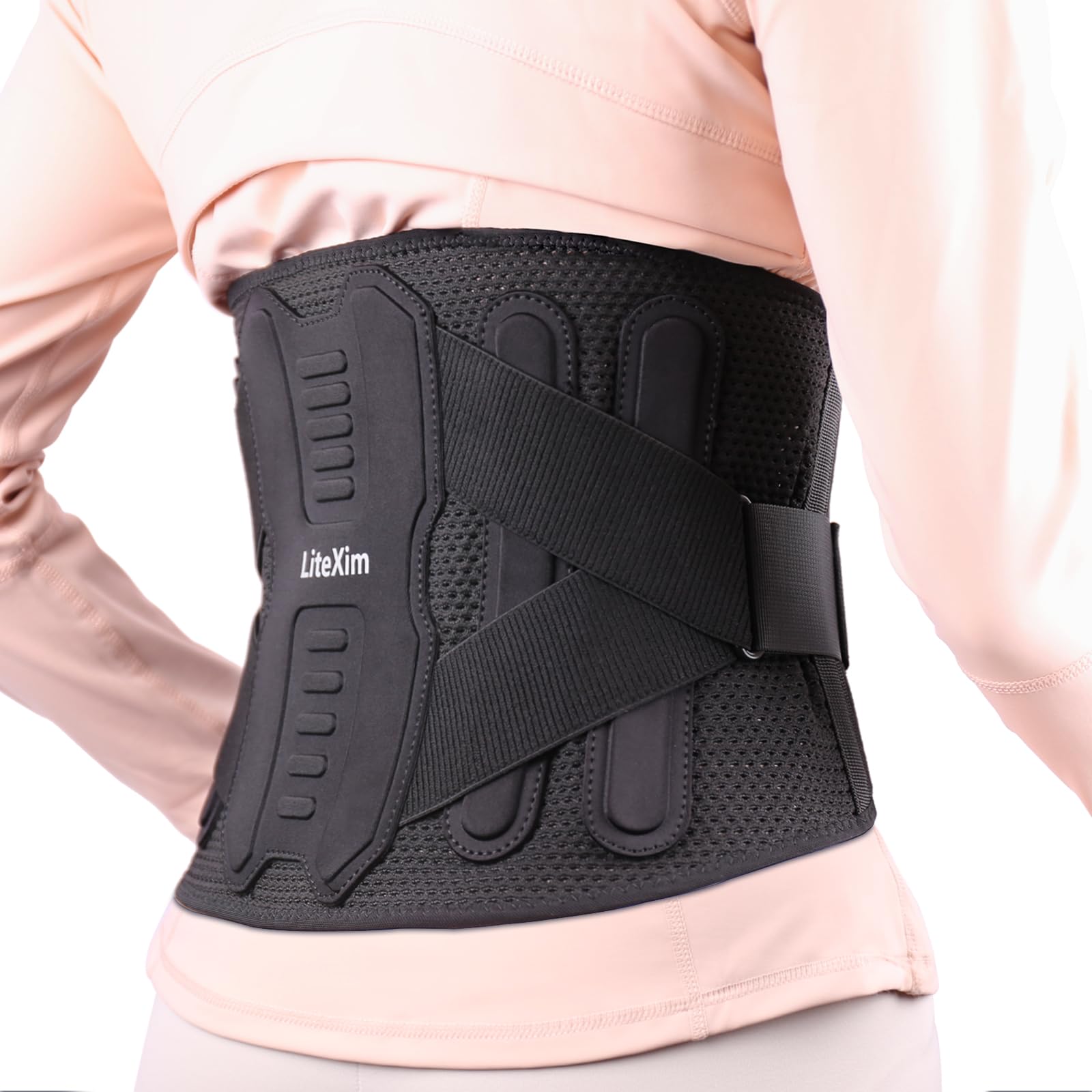 LiteXim Pro Back Brace for Men Women Lower Back Pain Relief with Rigid ...