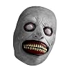 Dzrige Halloween Horror Mask Smiling Demon Mask Creepy White Eyed Demon ...