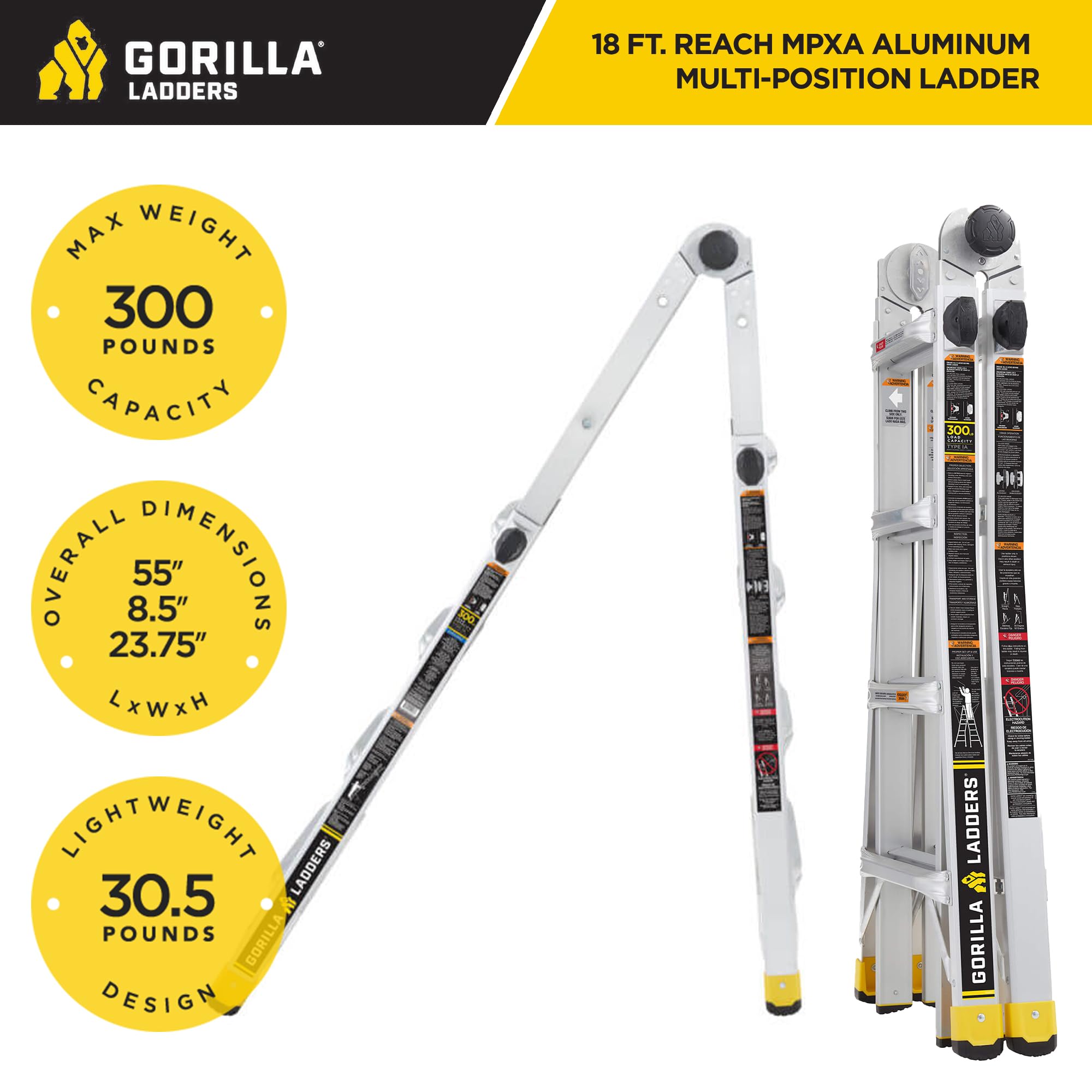 Mua Lift Ladders 18 Foot Reach Adjustable 5 in 1 Multi Position ...