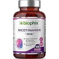 Amazon.com: biophix B-3 Nicotinamide 500 mg 100 Vcaps - Nicotinic Amide Niacin Natural Flush ...