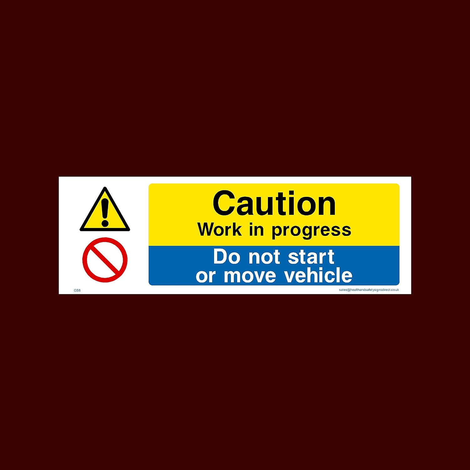 Caution work in progress do not move vehicle Sticker/Self Adhesive Sign ...