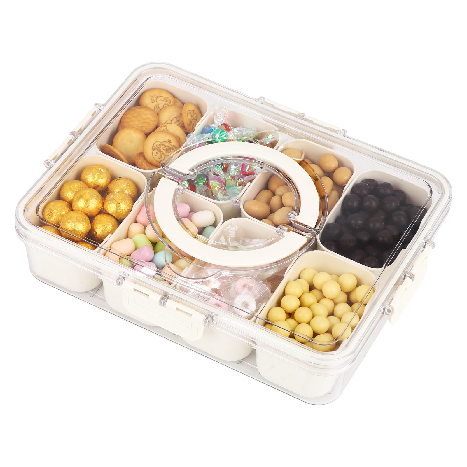 Snackle Box Snack Box Container Divided Serving Tray with Lid and ...