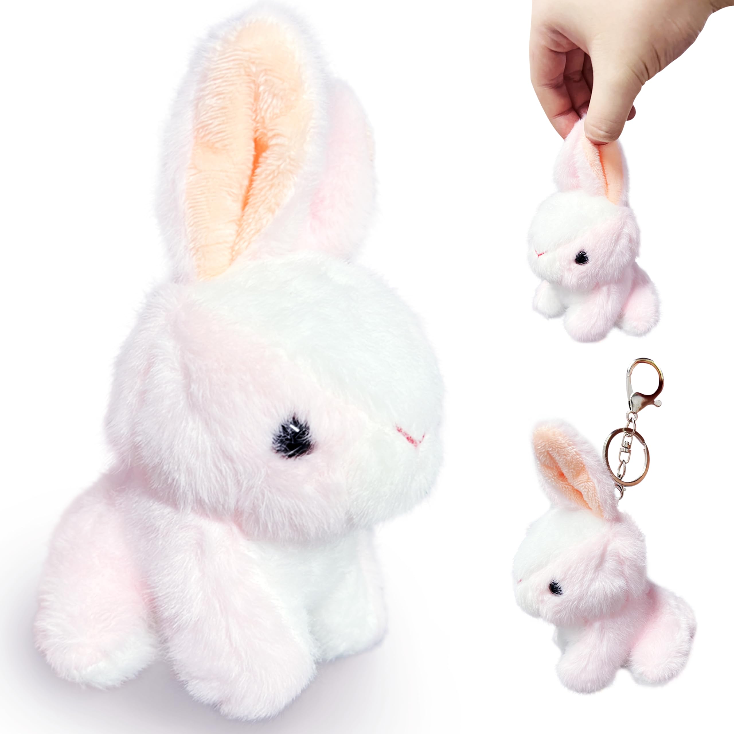 Pink Rabbit Stuffed Animals for Girls, Boys and Adults, Mini Animals ...