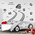 Amazon.com: Tire Track & Tread Decals - Removable Race Car & Truck Wall ...