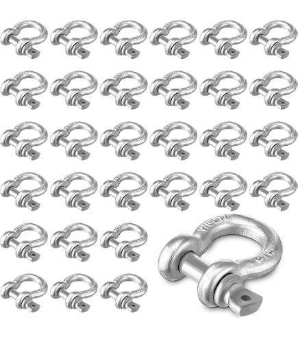Marine Hardware Shackles 30 Pack D-Ring Shackles - 1 Ton Capacity ...
