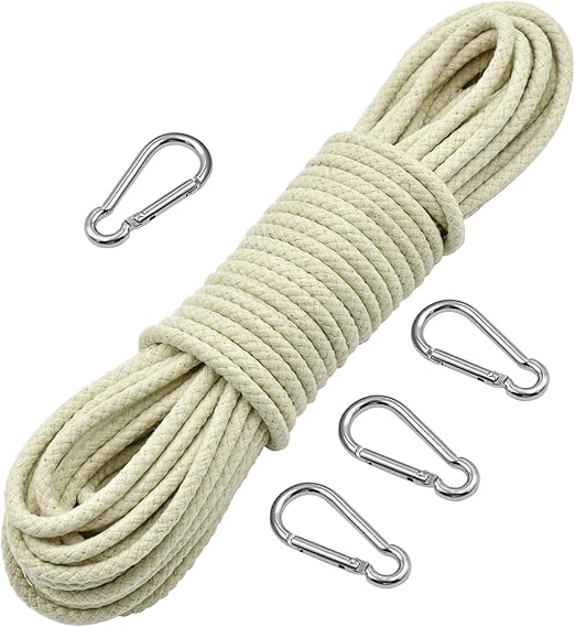 Wandefol Corde de Drapeau en Coton, 25M Drisse de Ligne 6mm Diamètre ...