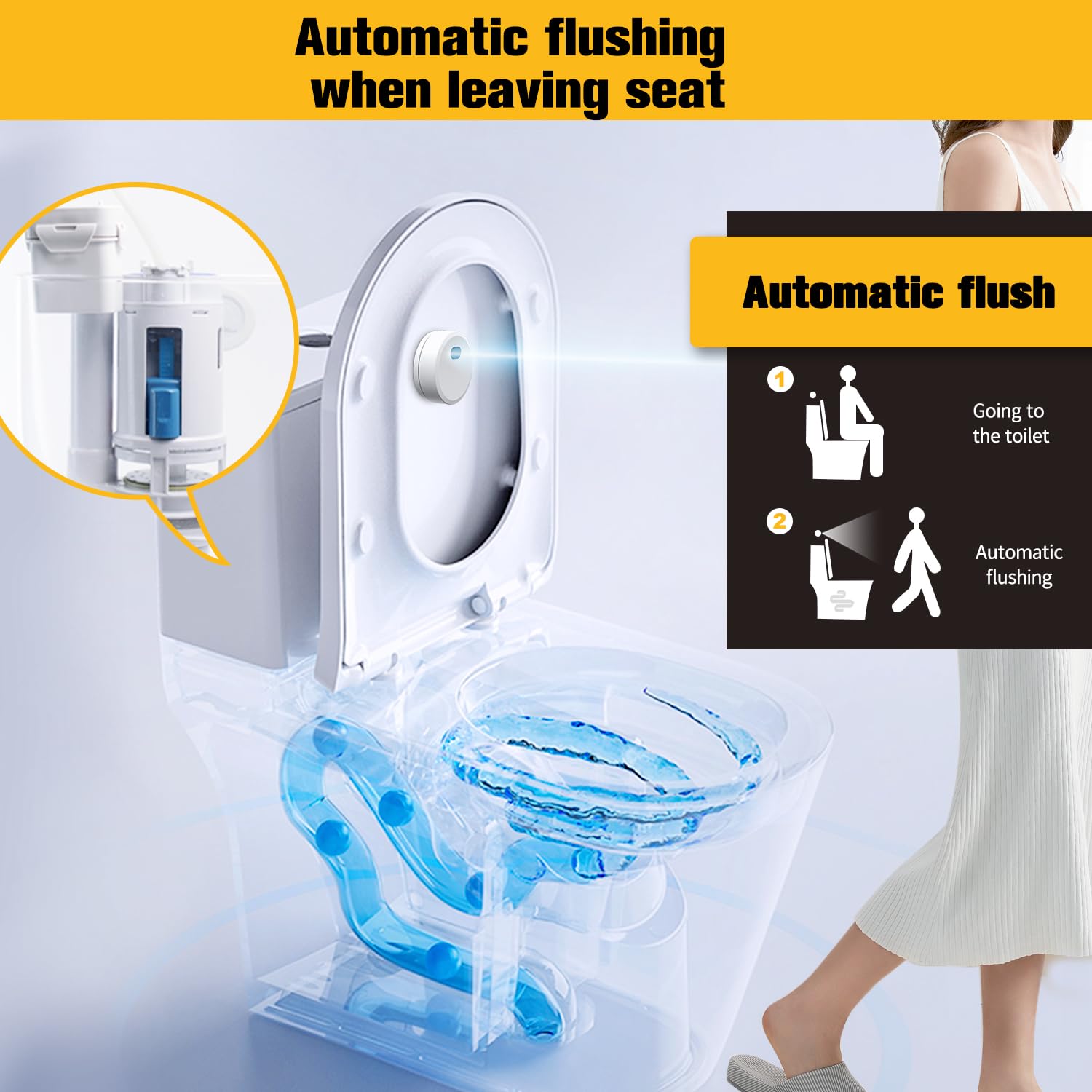 Mua Touchless Toilet Flush Kit, Automatic Toilet Flusher, Dual Flush ...