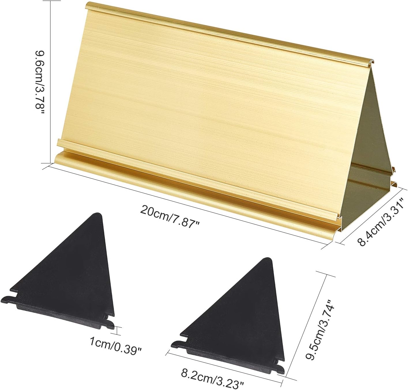 NBEADS 1 Set Metal Name Plate Holder, 8.4x20cm Double Sided Triangle ...