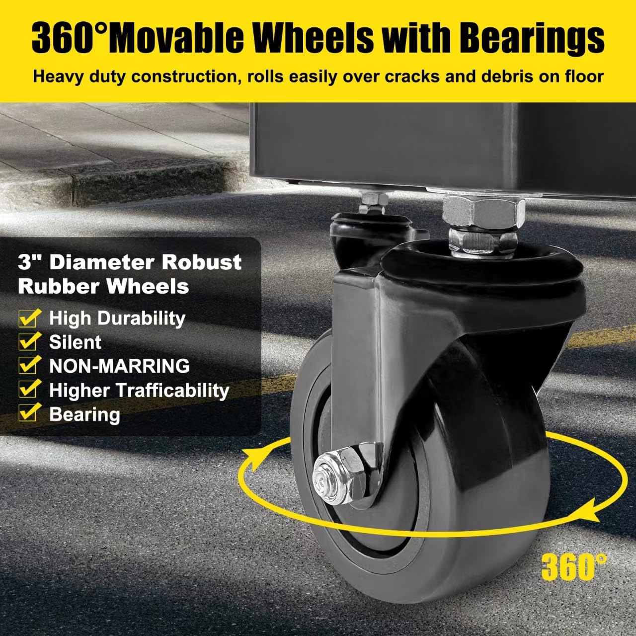 Mua Rolling Shop Stool for Garage with Casters, DO02-Adjustable Height ...