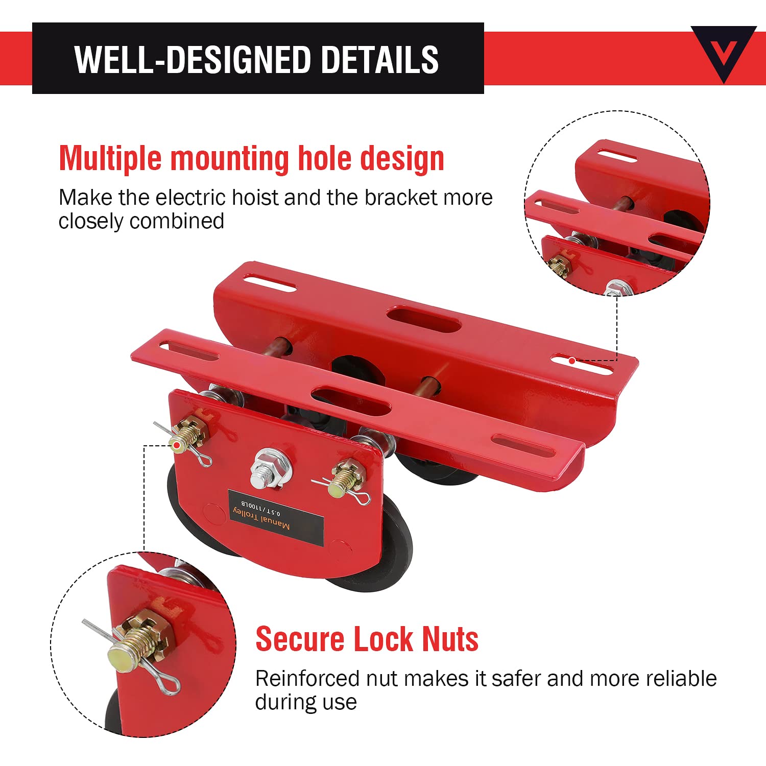Mua POWLAB Heavy Duty I Beam Trolley - 0.5 Ton Capacity with Dual Track ...