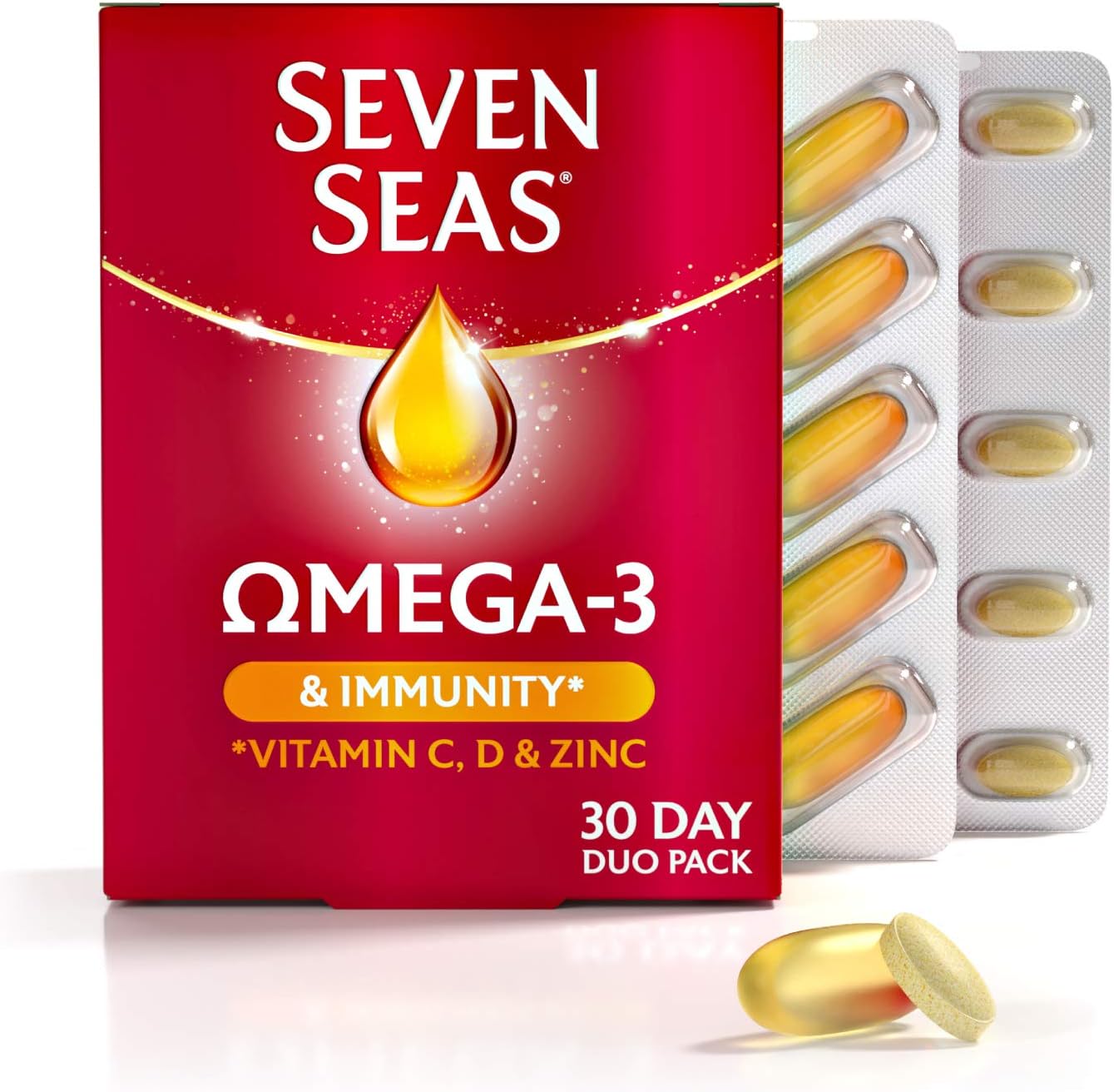 Seven Seas Omega-3 Fish Oil & Immunity* with Vitamin C, Vitamin D ...
