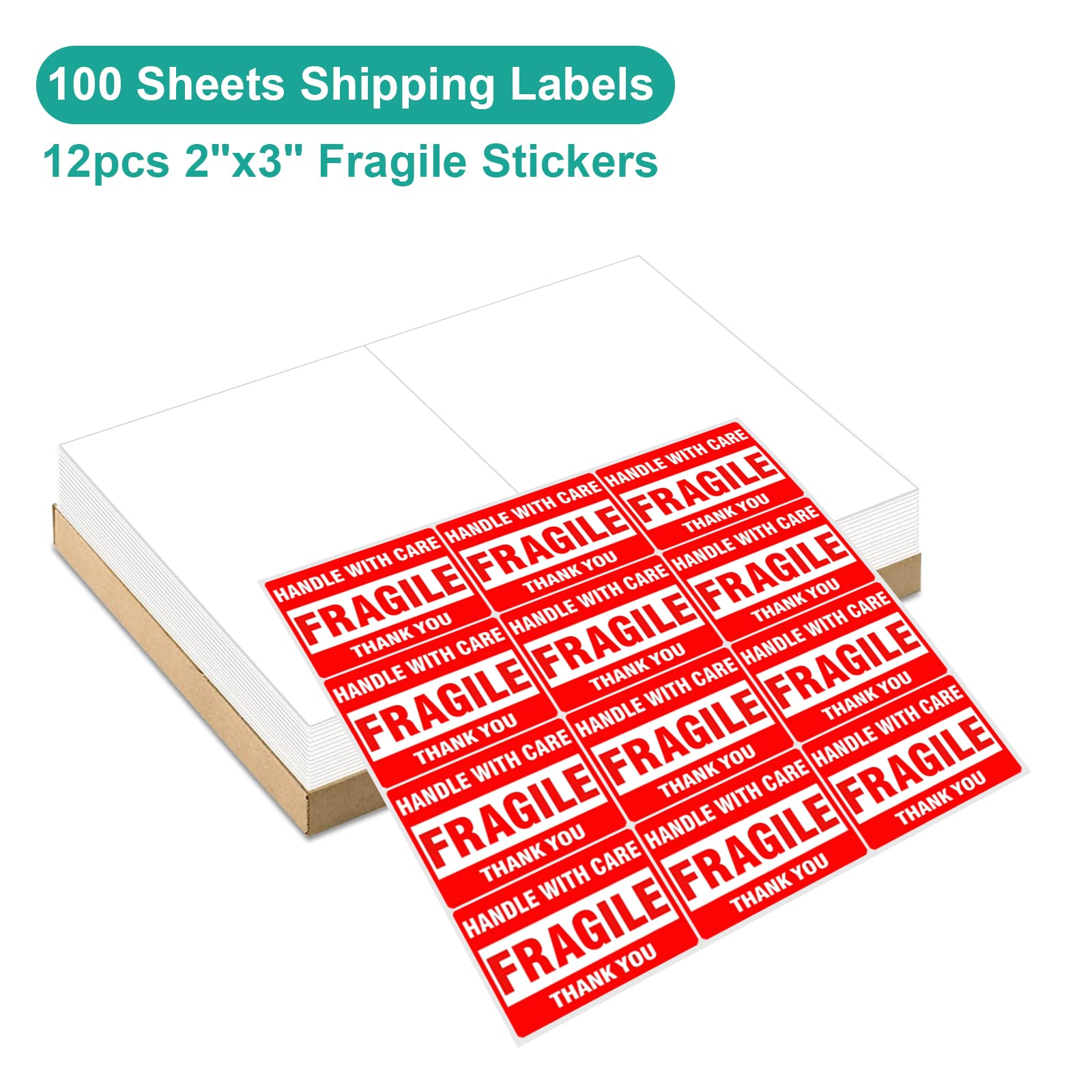 Mua MFLABEL Half Sheet Shipping Labels - 200 Self Adhesive Sticker ...
