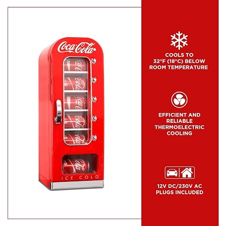 Mua Coca Cola Mini Fridge For Bedrooms 5L Retro Vending Machine Style ...