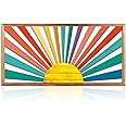 Amazon.com: IARTTOP Large Boho Sun Wall Art Framed Wooden Art Wall ...