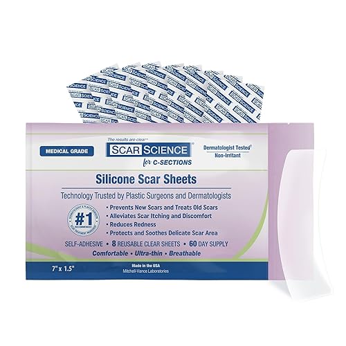 ScarScience C Section Scar Silicone Strips for Surgical Scars, Tummy ...