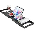 Amazon.com: Utoplike Bamboo Bathtub Tray Caddy, Black Bath Tray Table ...