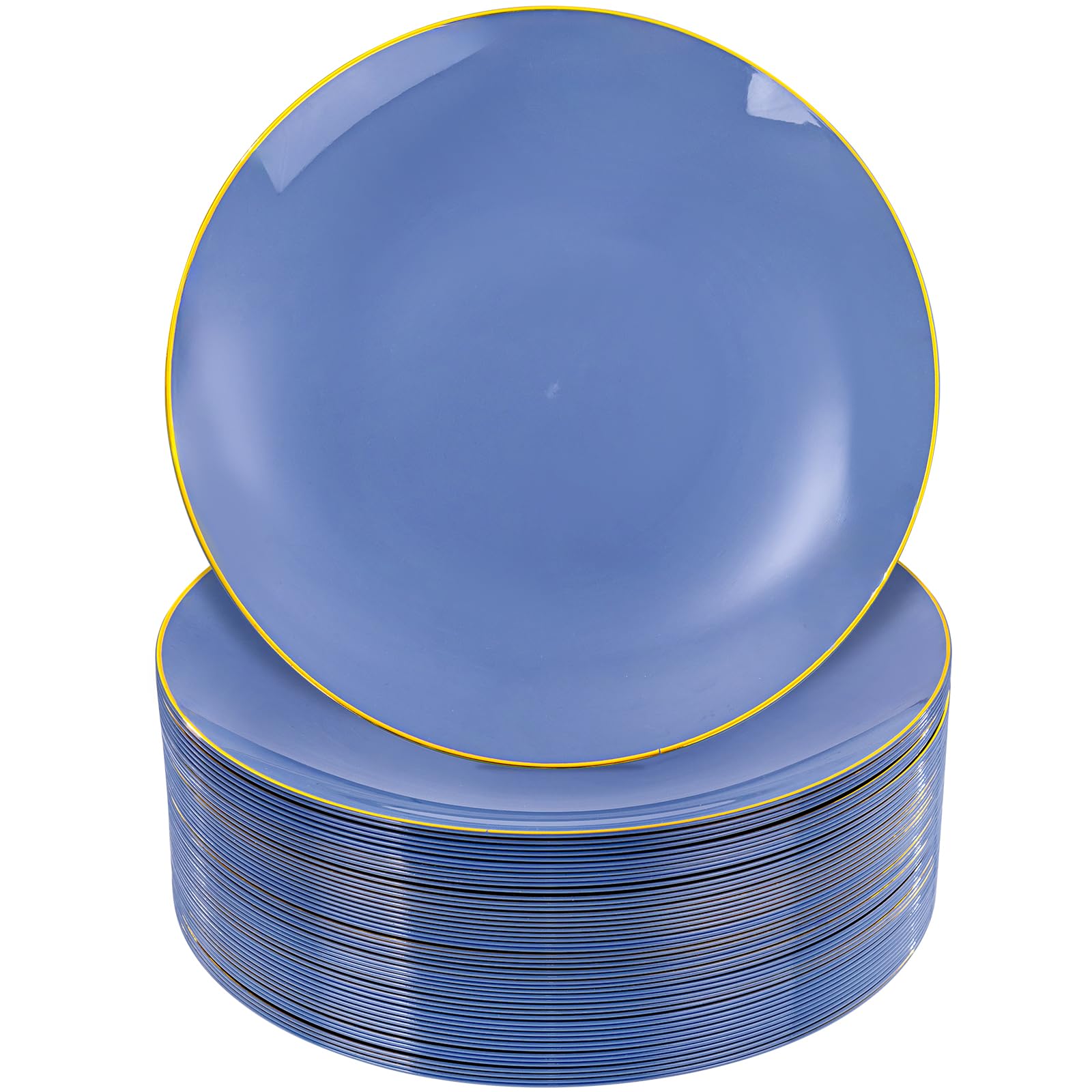 Nervure 100PCS Dust Blue Disposable Plates - Blue Dessert Plastic ...