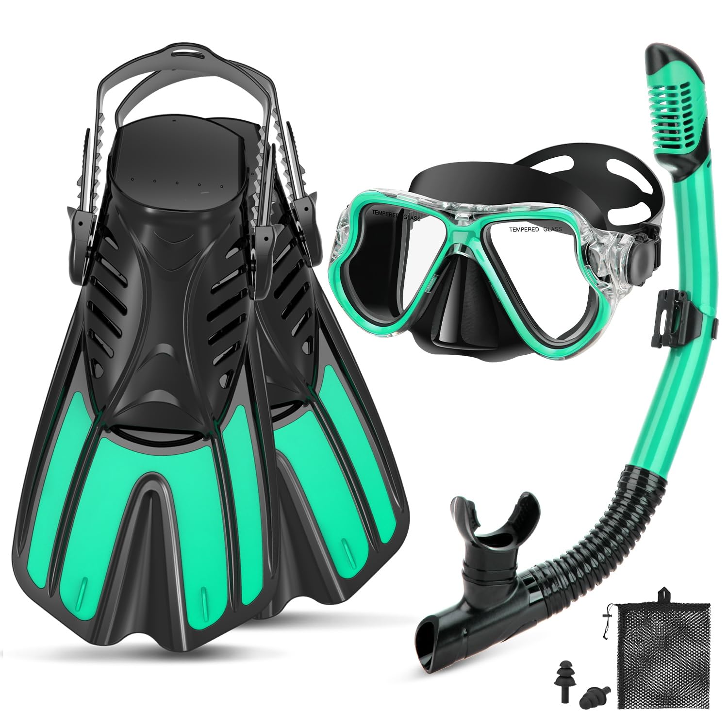 PIYAZI Snorkeling Gear for Adults, 4 in 1 Adult Snorkel Set with ...