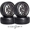 Amazon.com: AllinRC PreGlued Aluminum 12mm Hex Wheel Rims Metal and 2.56" Rubber Tires for 1/10 ...