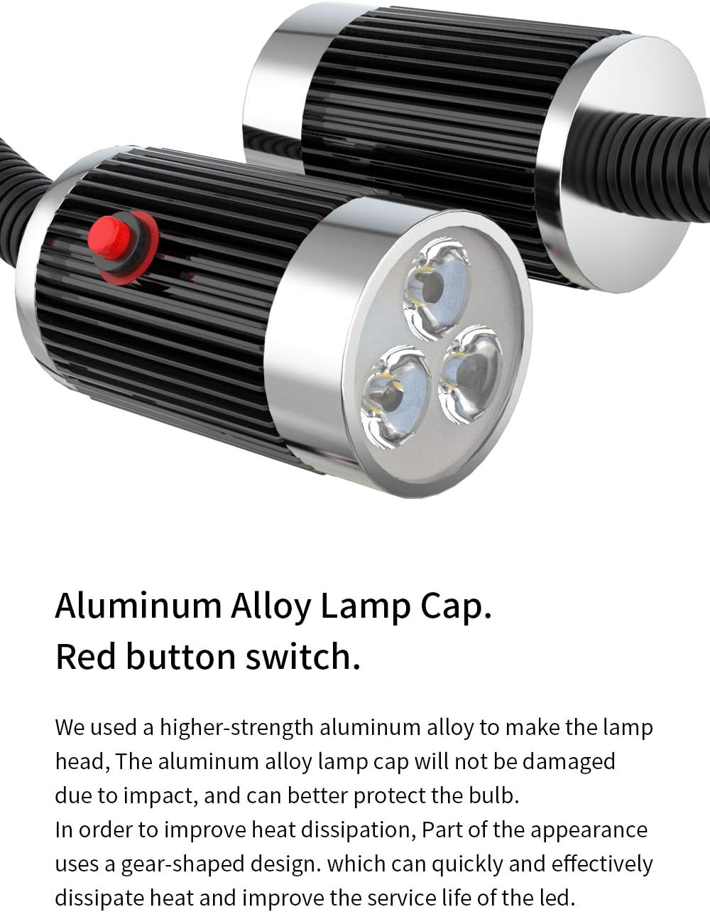LED Flexible Gooseneck Work Light, 900 Lumens Machine Tool Working Lamp ...
