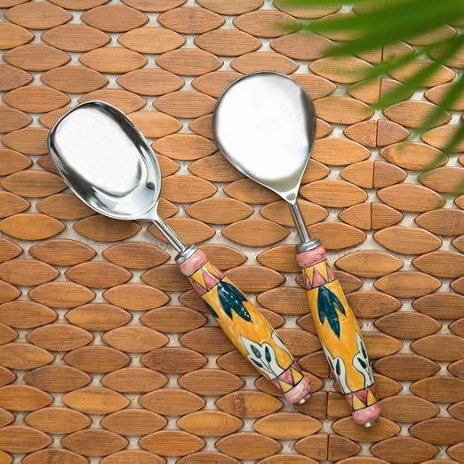 Buy ExclusiveLane"The Mughal Patti" Hand-Painted Serving Spoon Set ...