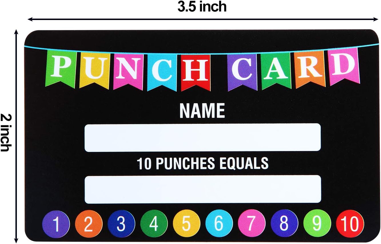 200 Pieces Punch Cards Classroom Reward Card Behavior Incentive Loyalty ...