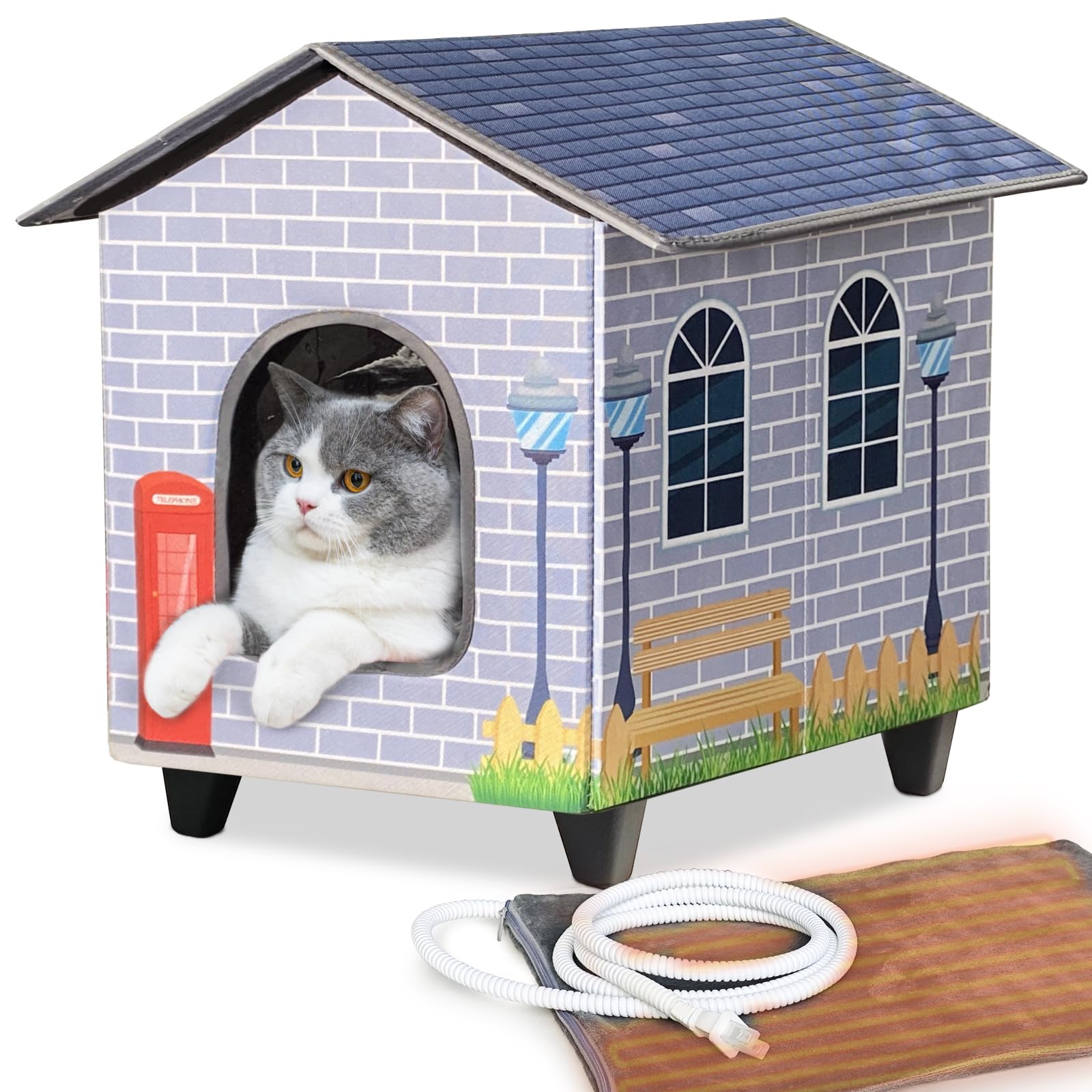 Cat House EHJRE Hideaway Easy To Assembly For Small And Medium Cats ...