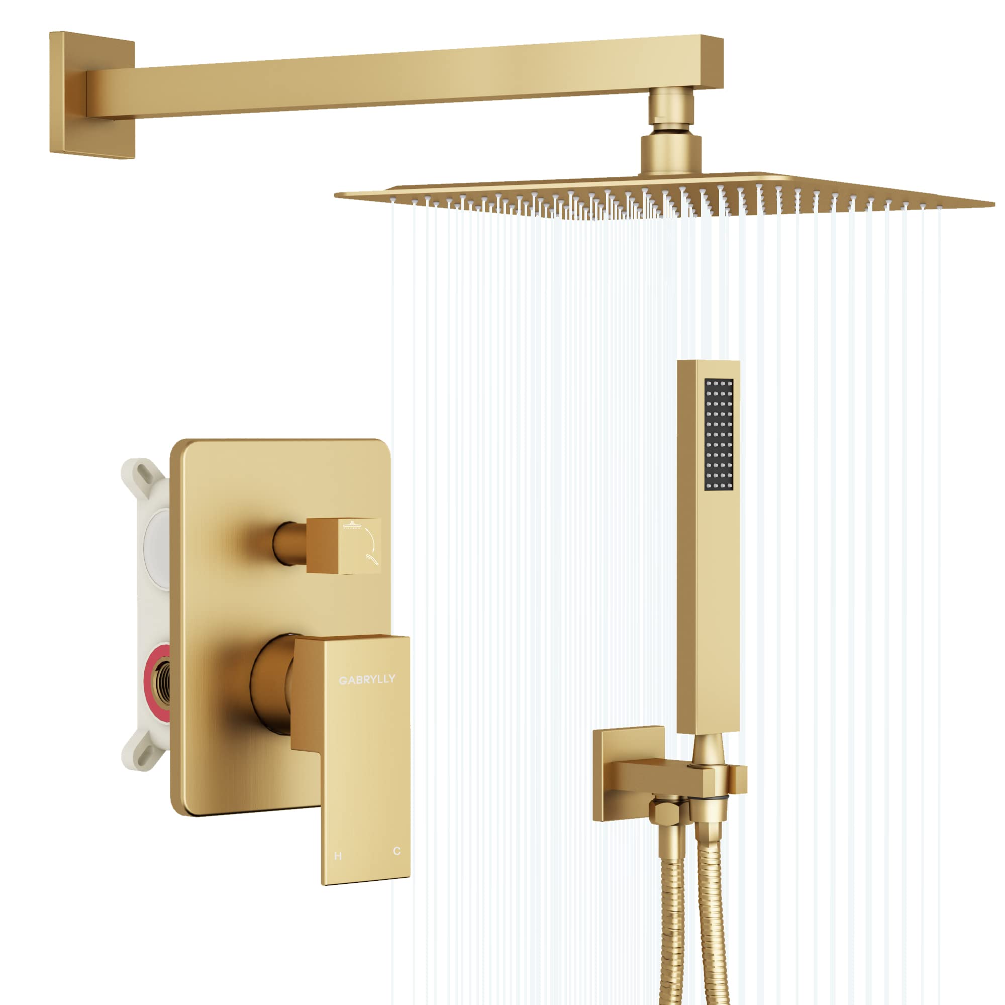 Mua Gabrylly Shower System Gold, High Pressure 12" Rainfall Shower ...