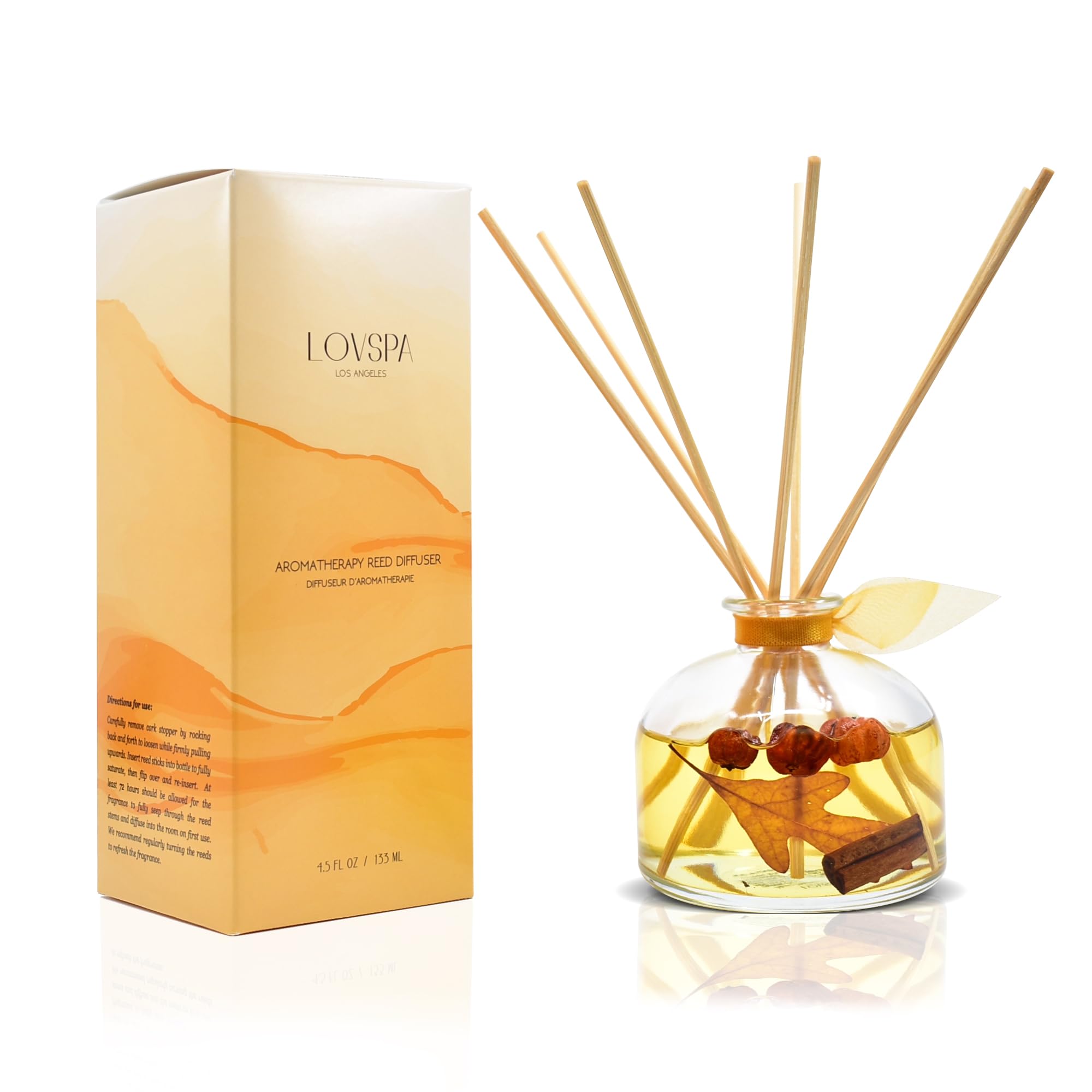LOVSPA Reed Diffuser Set, Pumpkin Vanilla Chai Scented Oil Diffuser ...