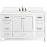 Amazon.com: ARIEL 55" Inch Bathroom Vanity in White with Pure White ...