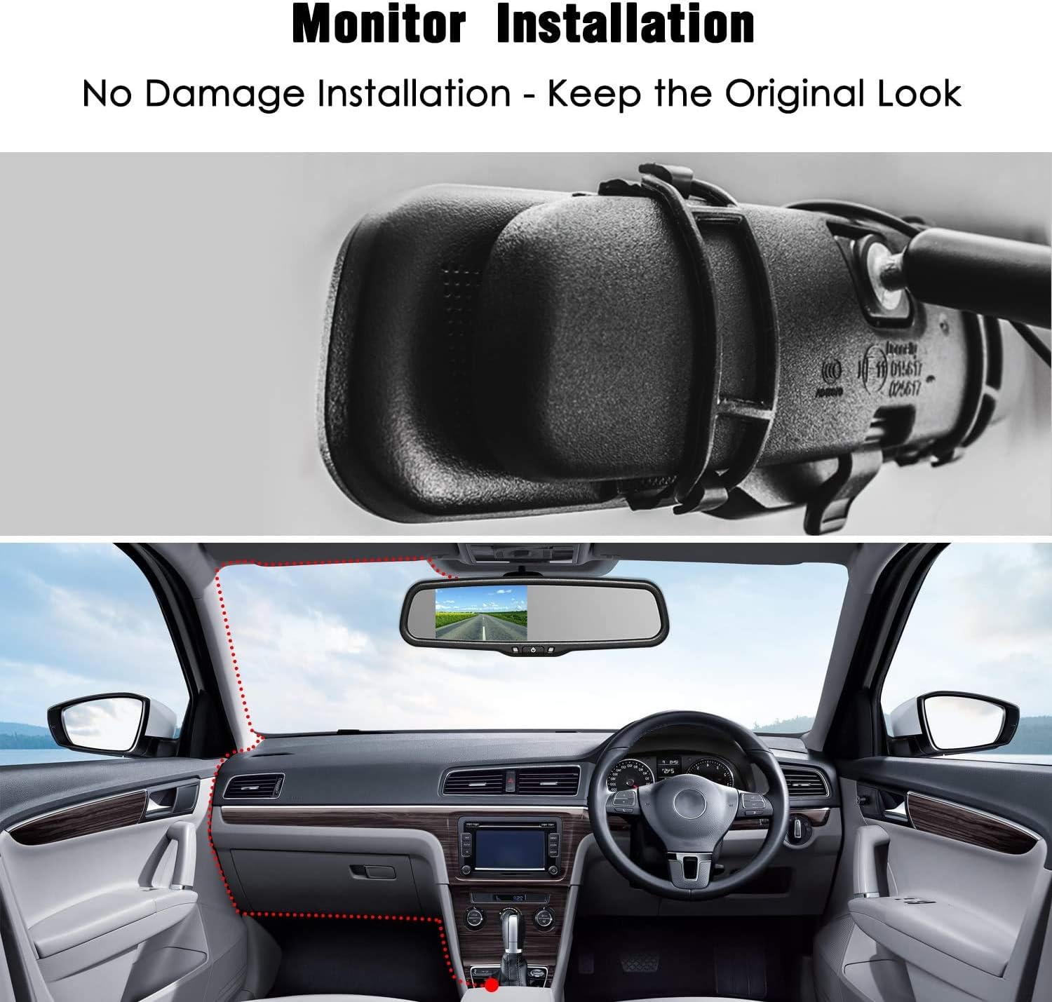 BOSCAM K2 Wireless Reversing Camera Kit, OEM Rear-View Mirror Monitor ...