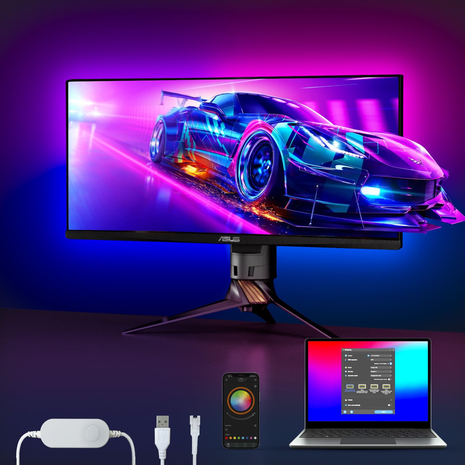 Mua HAMLITE Led Lights for Monitor, Monitor Backlight for 17-32 Inch, Sync to Screen Color, TV ...