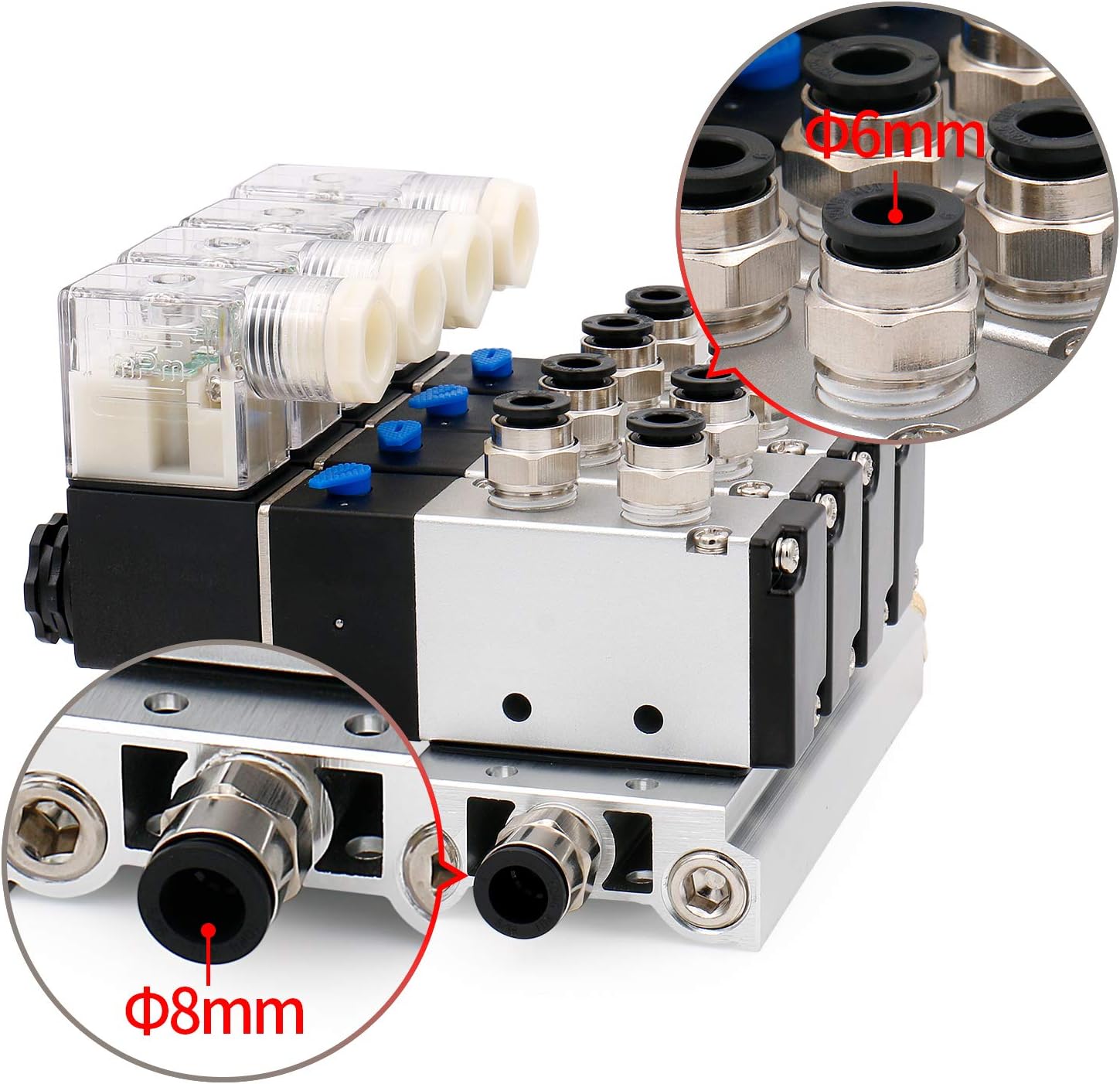 Heschen Electrical Pneumatic 4 Solenoid Valve 4V210-08 DC 24V PT1/4 5 ...