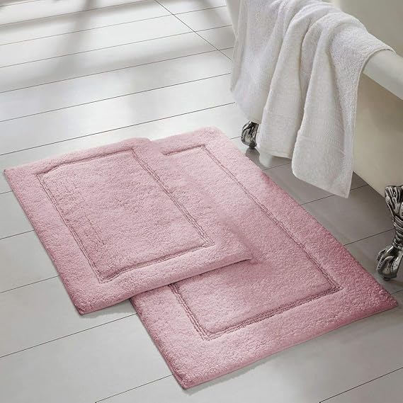 Amazon.com: HNU 2 Piece Roses Bath Rug Solid Loop Design 100-Percent ...