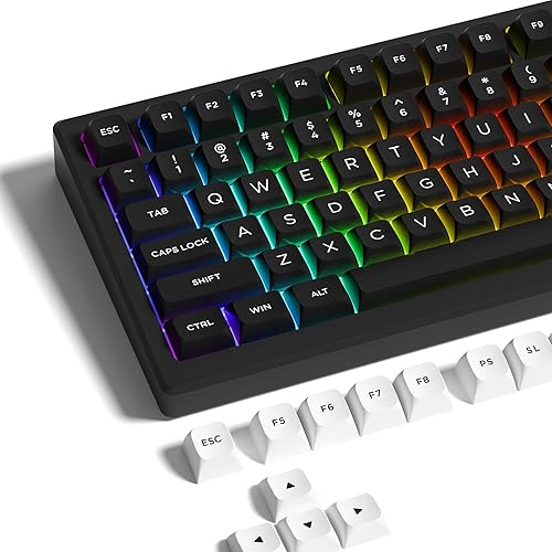 Womier Keycaps 75% Percent - Black and White Keycaps, PBT Keycaps ISA ...