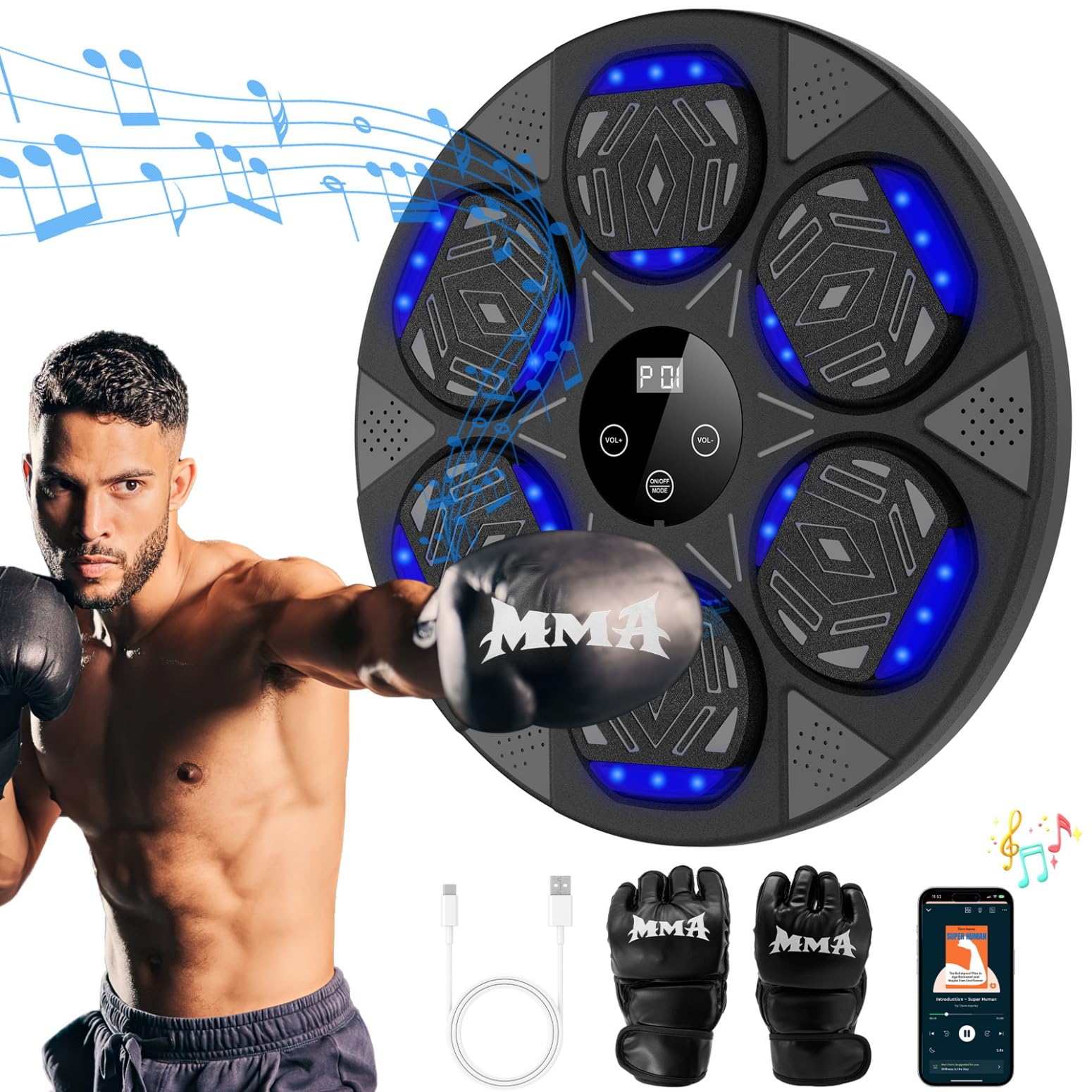 Mua 2024 Music Boxing Machine, Smart Bluetooth Boxing Trainer with ...