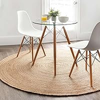 RIANGI Jute Rug - Natural Hand Woven Jute Rug, 5' Round Boho Rugs ...