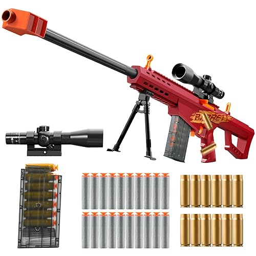 Kyliandi Soft Bullet Toy Gun Sniper Rifle with Scope Realistic Shell ejecting Foam Blaster Fake ...