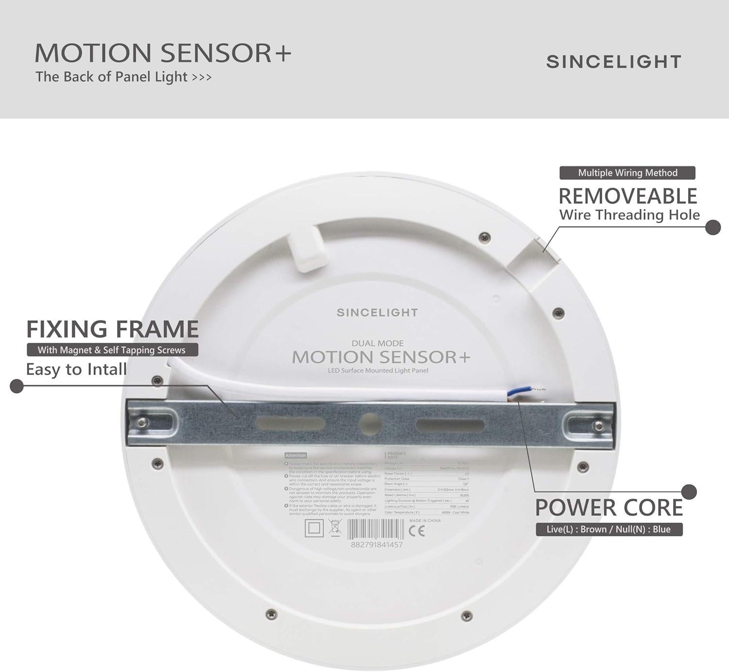 LED Motion Sensor Panel Ceiling Light Fixture with Dusk to Dawn Sensor ...