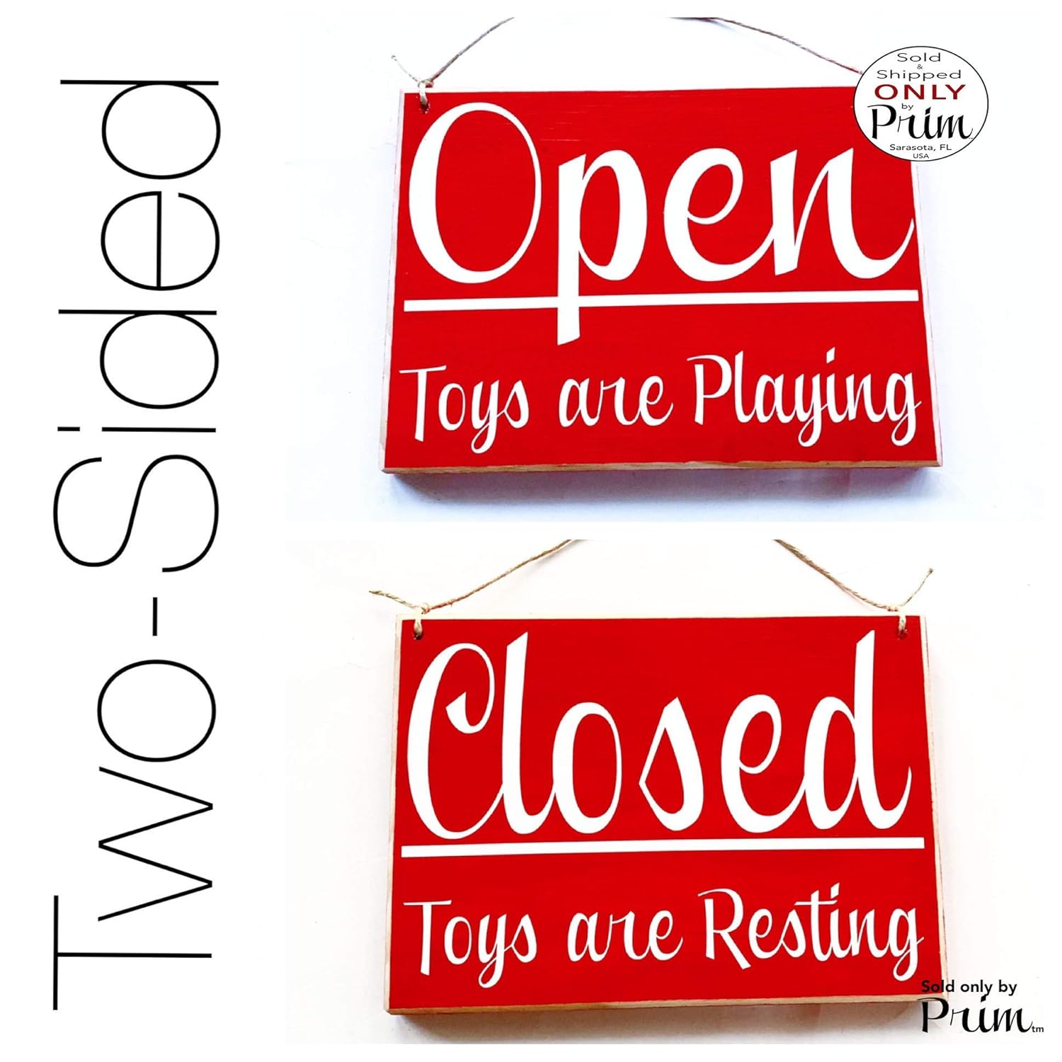 Amazon.com: 8x6 Open Closed Toys are Playing Resting Handmade Wood Sign ...