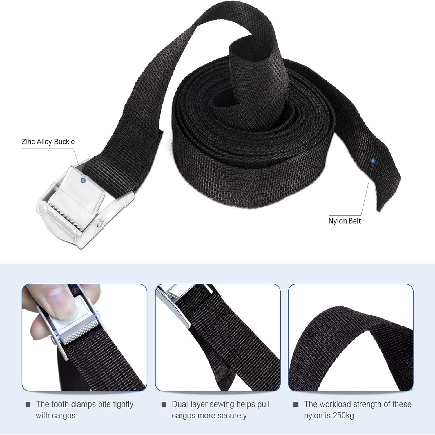 Straps Ratchet Belt Tension Fastening Strap Set Tension Belts with Lock ...