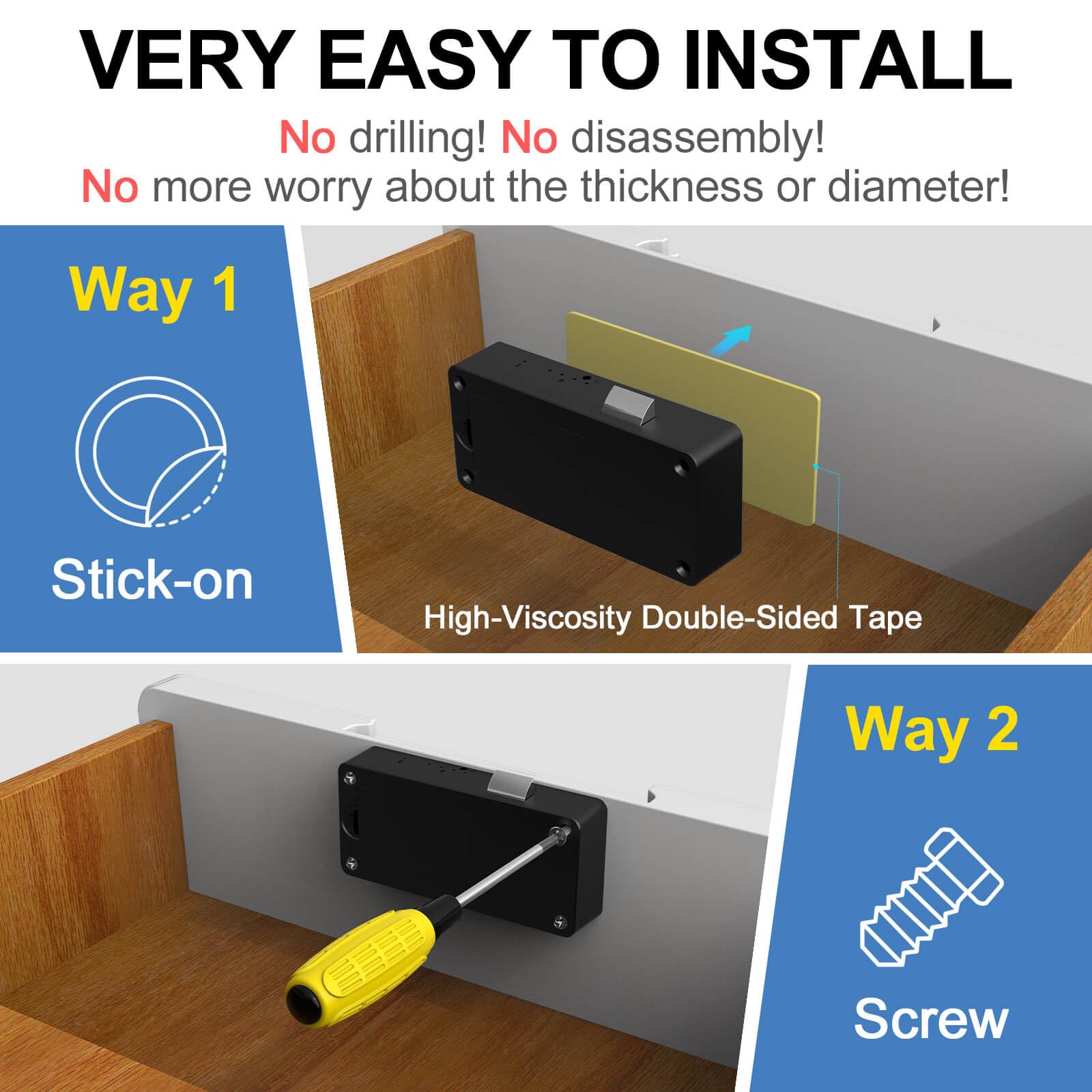 Mua Smart Cabinet Lock, Anweller Hidden No Drill Adhesive Magnetic Baby ...