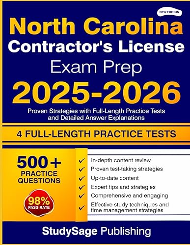 North Carolina Contractor's License Exam Prep 2025-2026: Proven ...