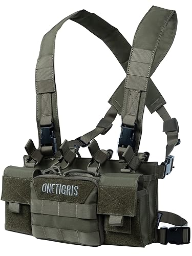 OneTigris Chest Rig, MOLLE Chest Rigs Tactical Chest Rig Dangler Pouch ...