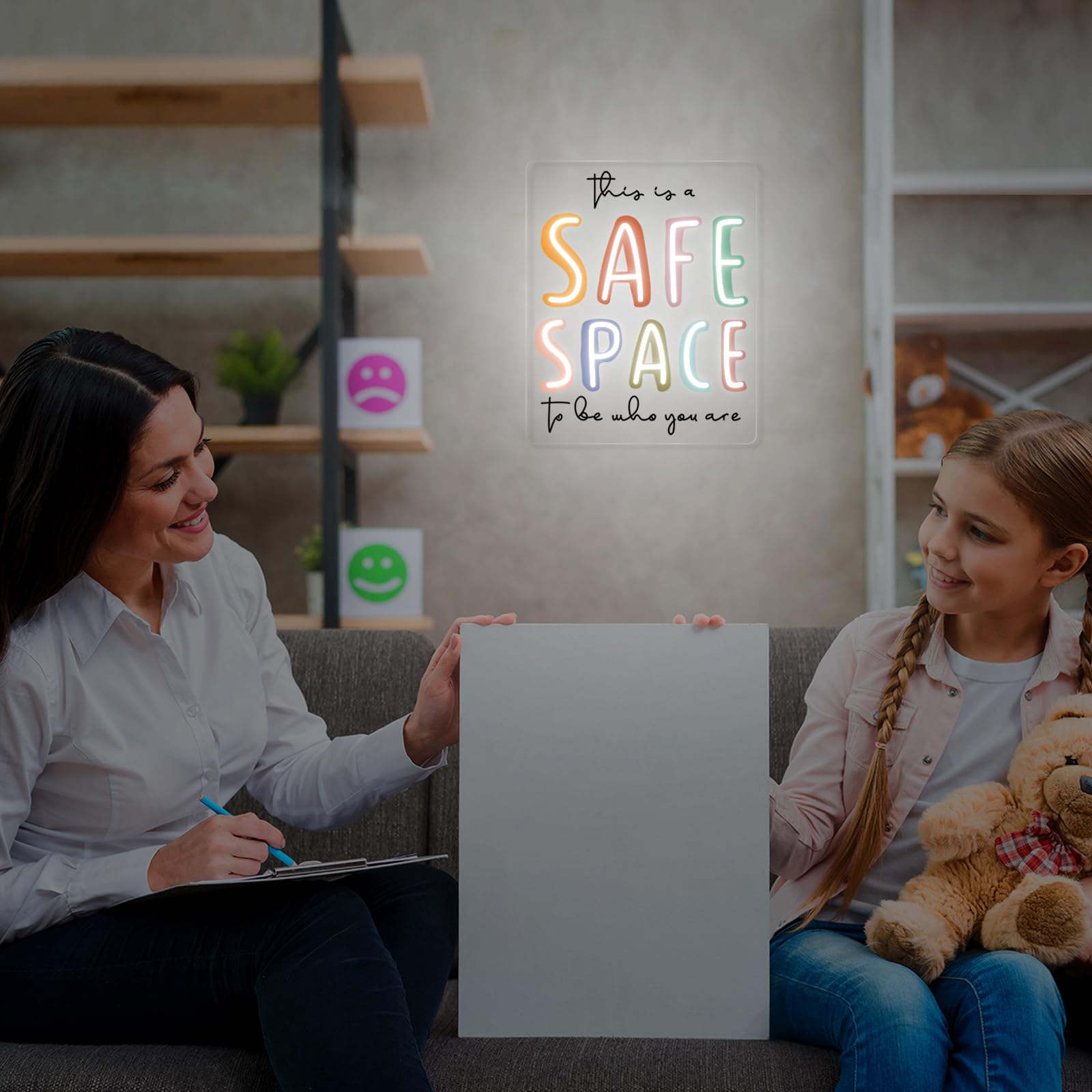 MinIeoh Safe Space Neon Sign, HANDMADE This Is Safe Space To Be Who You ...