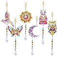 Amazon.com: Walact 6 Pcs Diamond Painting Suncatcher Wind Chime ...