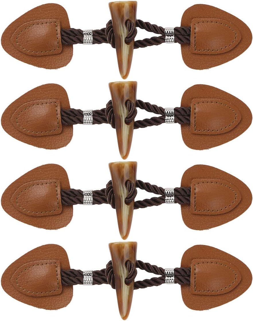 Amazon.com: CHICTRY 4Pcs Vintage PU Leather Sew-On Toggles Closure with ...