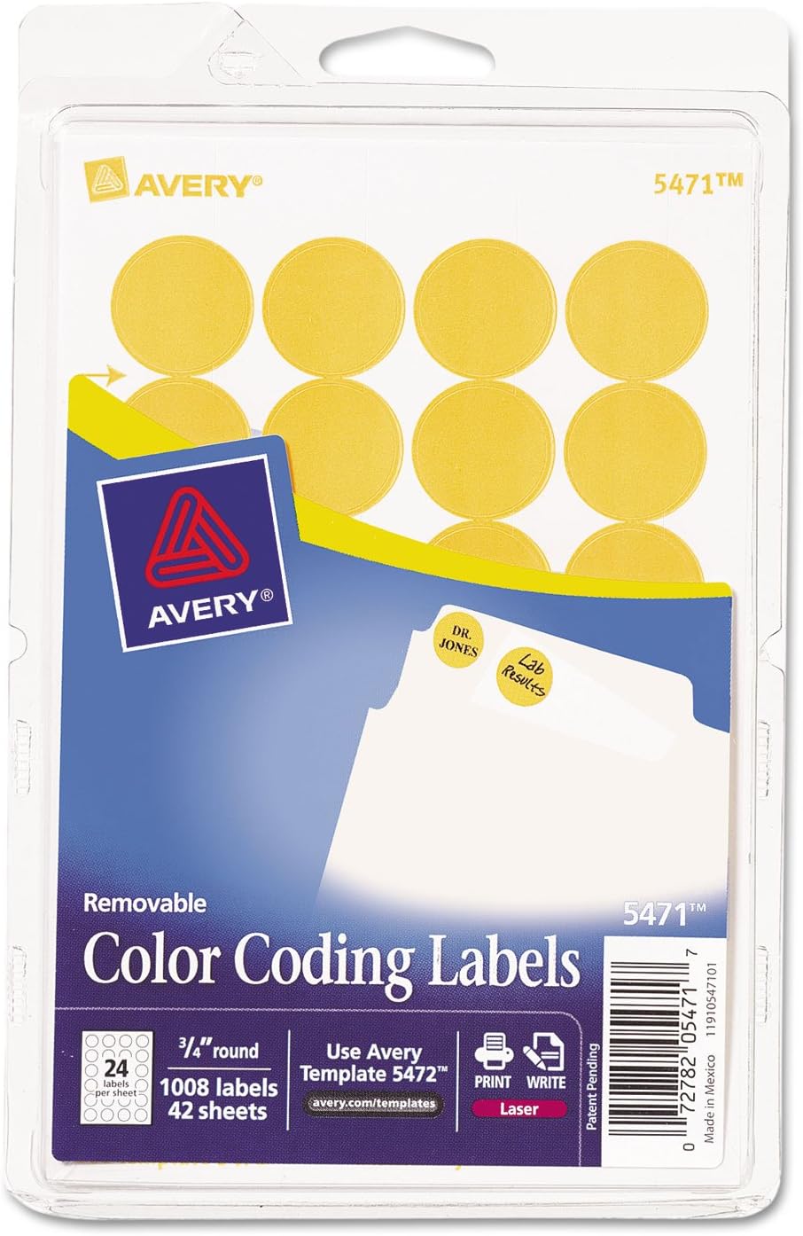 Amazon.com : Avery 05471 Removable Round Labels, 3/4-Inch Diameter ...