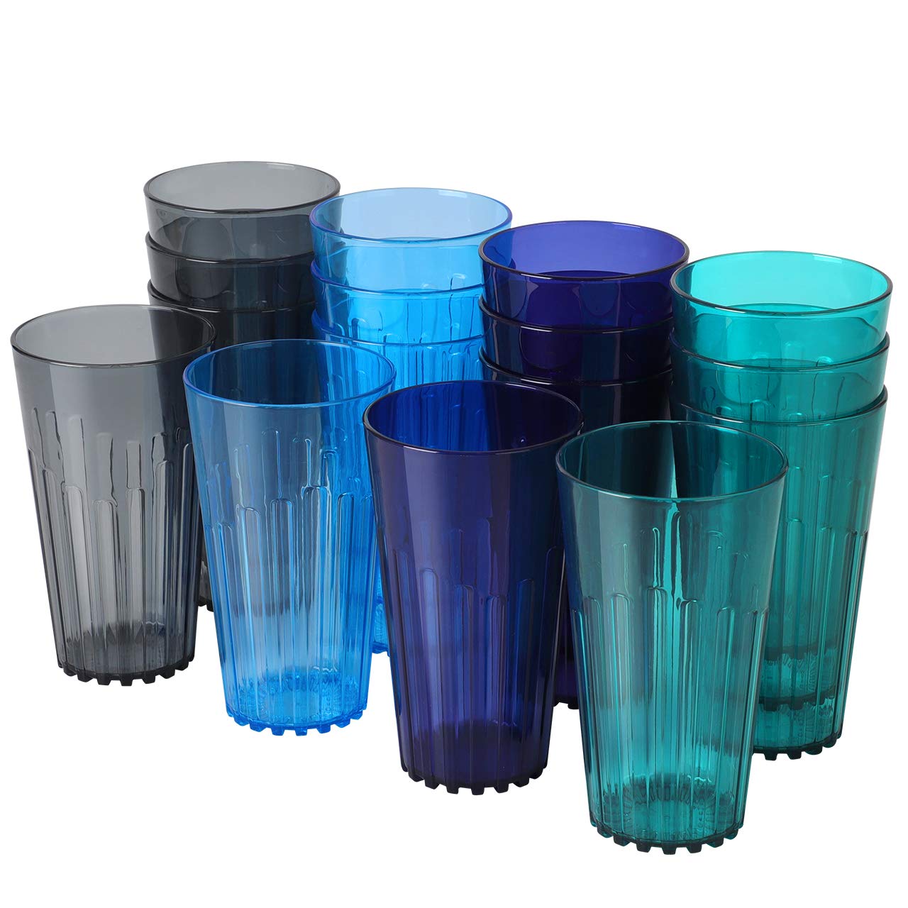 Buy Syntus 19-ounce Plastic Tumbers, 16 Pcs Reusable Drinking Glasses ...
